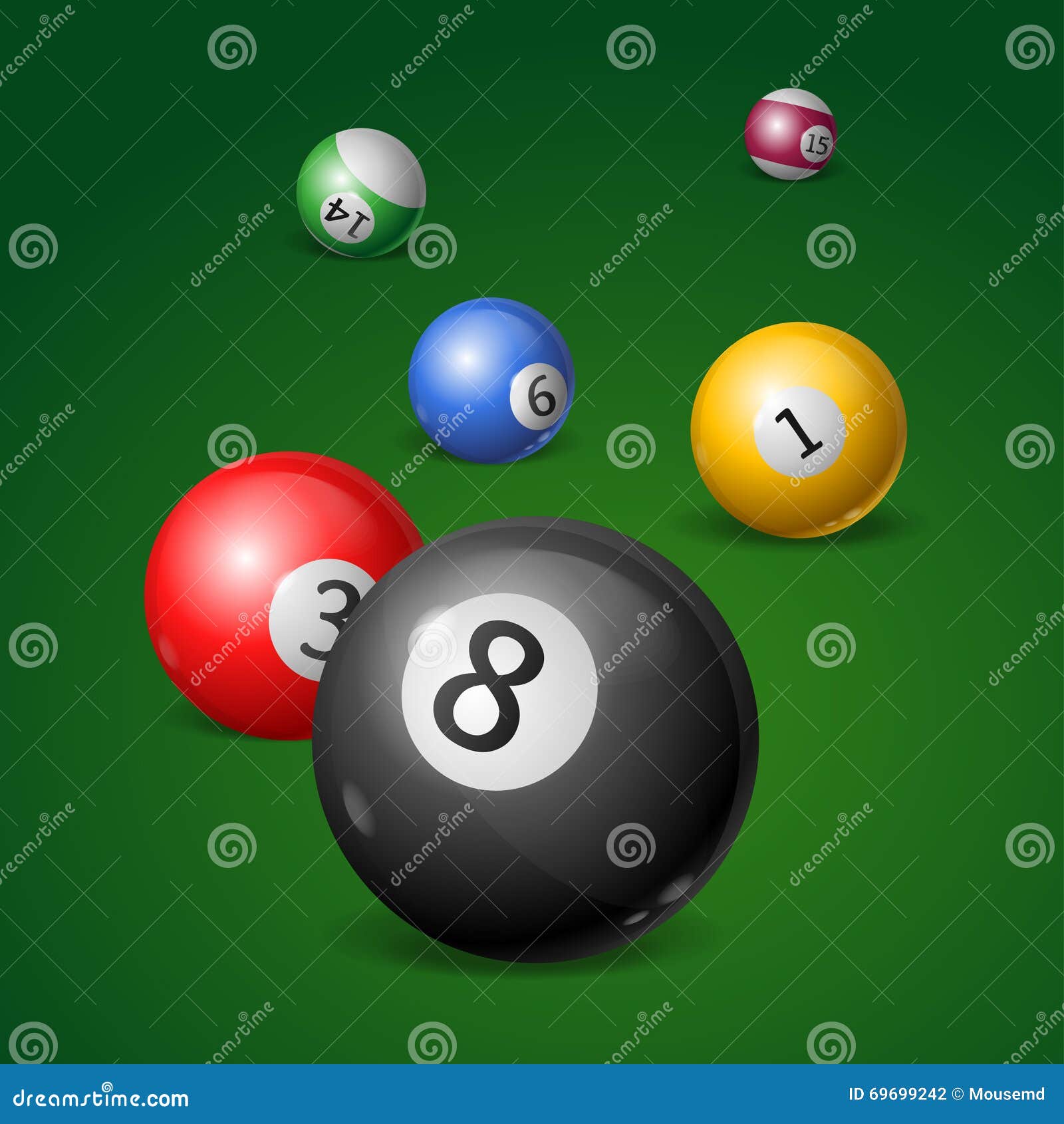 Bolas de billar Vector ilustración del vector. Ilustración de club ...