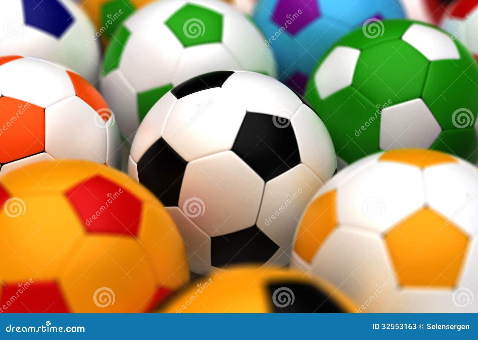 Bolas de futebol coloridas ilustração stock. Ilustração de branco ...