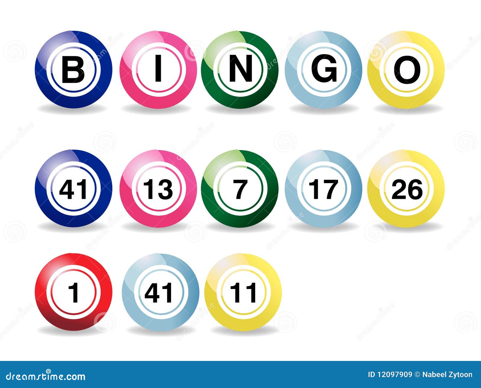 Bolas del bingo ilustración del vector. Ilustración de azul - 12097909