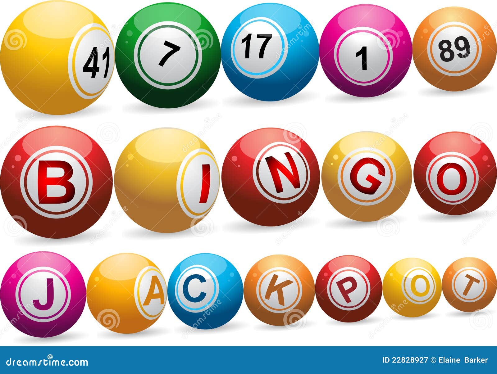 Bolas del bingo en blanco ilustración del vector. Ilustración de ...
