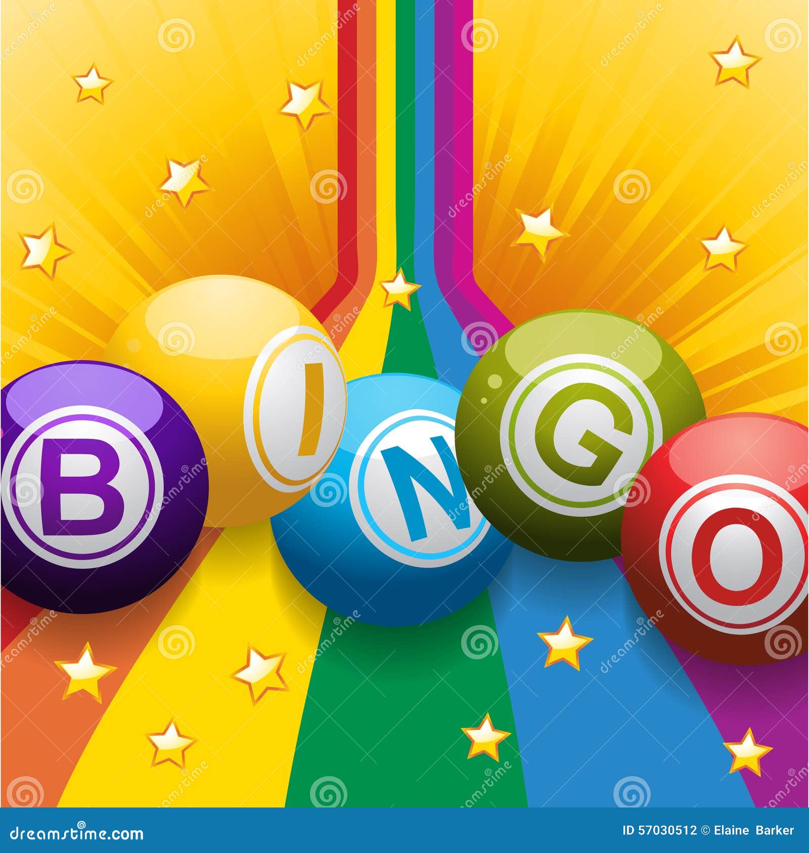 Bolas Del Bingo En El Arco Iris Y Las Estrellas Stock de ilustración ...