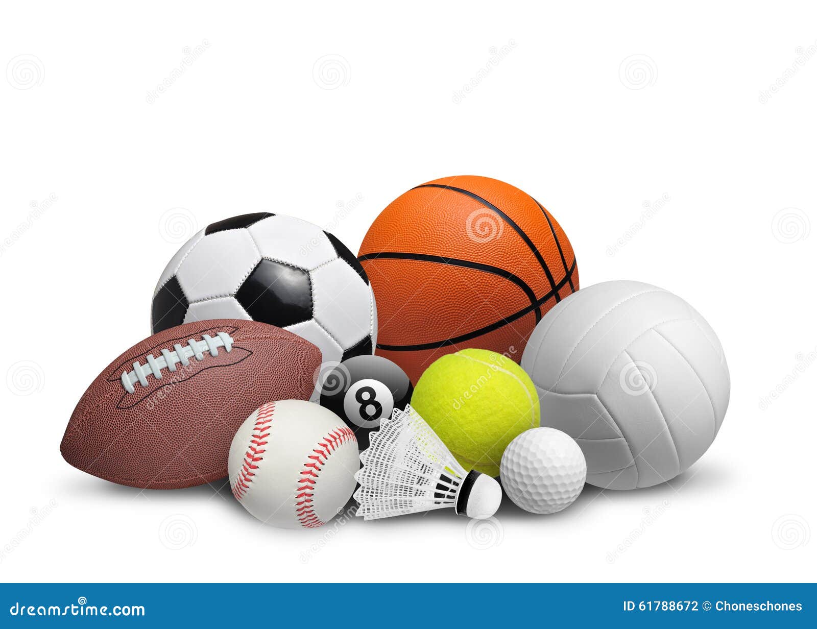 Bolas Del Deporte En Blanco Foto de archivo - Imagen de atlético, cuero ...