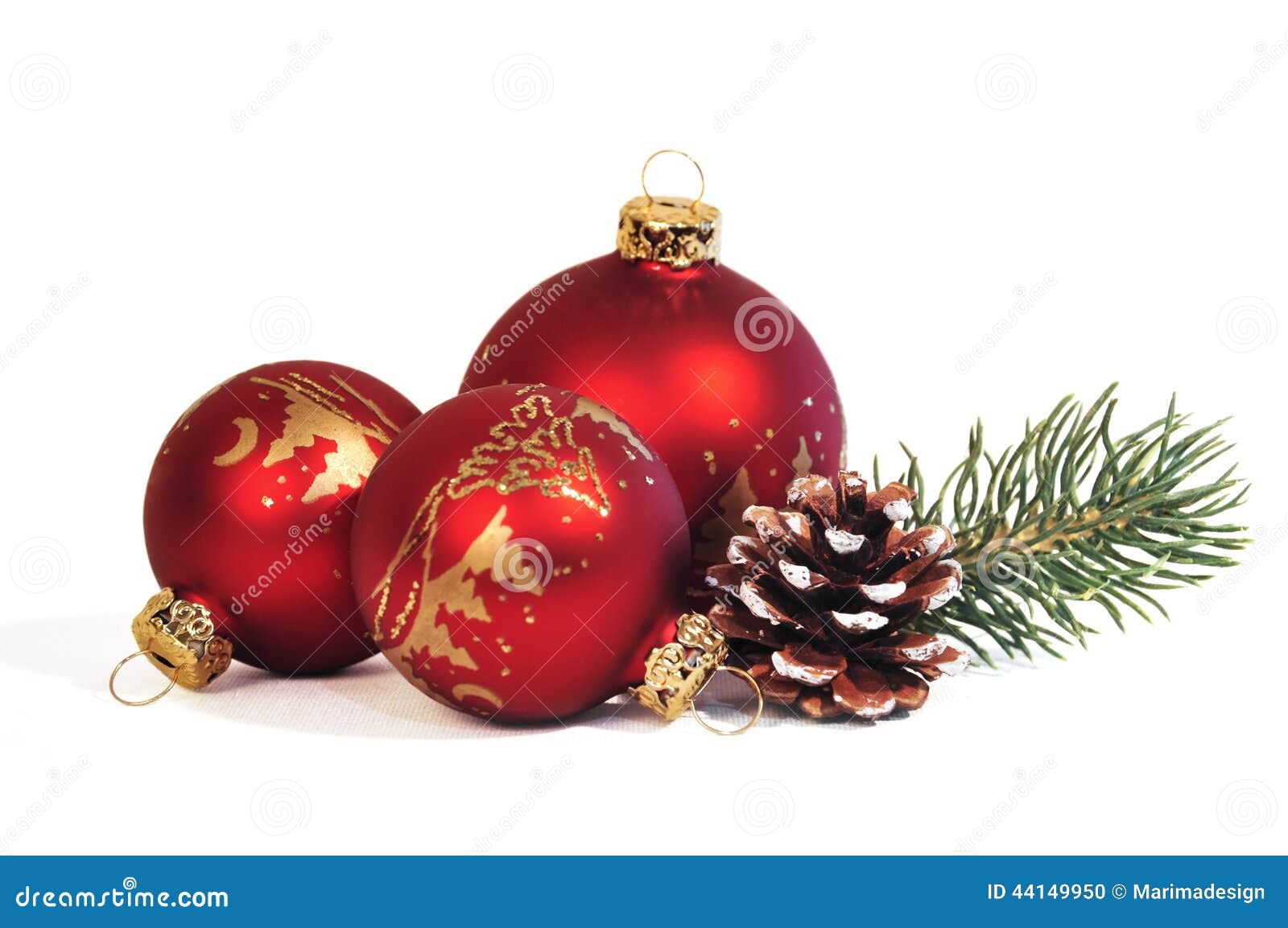 Bolas rojas de la Navidad foto de archivo. Imagen de colgante - 44149950