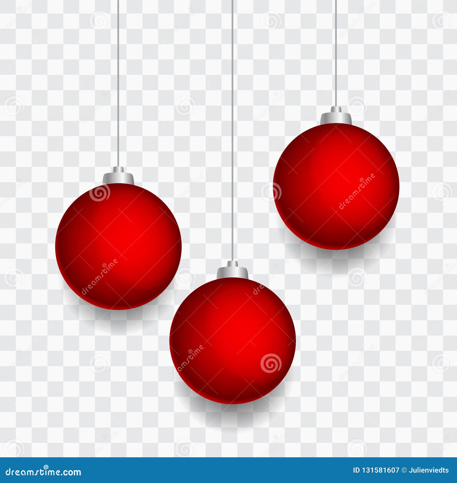 Bolas Rojas De La Navidad - Fondo Transparente Ilustración del Vector ...