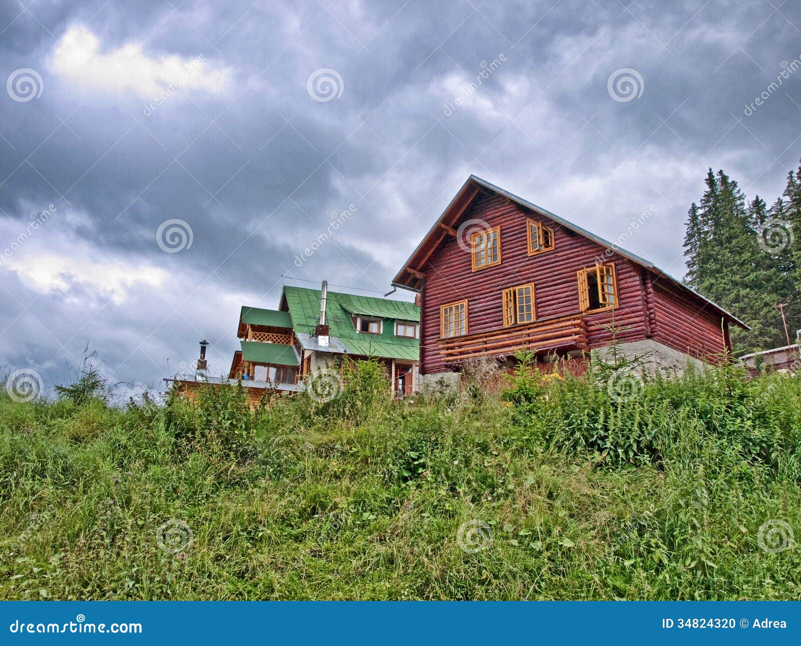 Bolboci Cabana from Bucegi Mountains Stock Photo - Image of natural ...