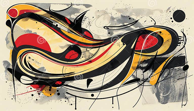 A Bold, Abstract Artwork with Dynamic Shapes and Colors Stock ...