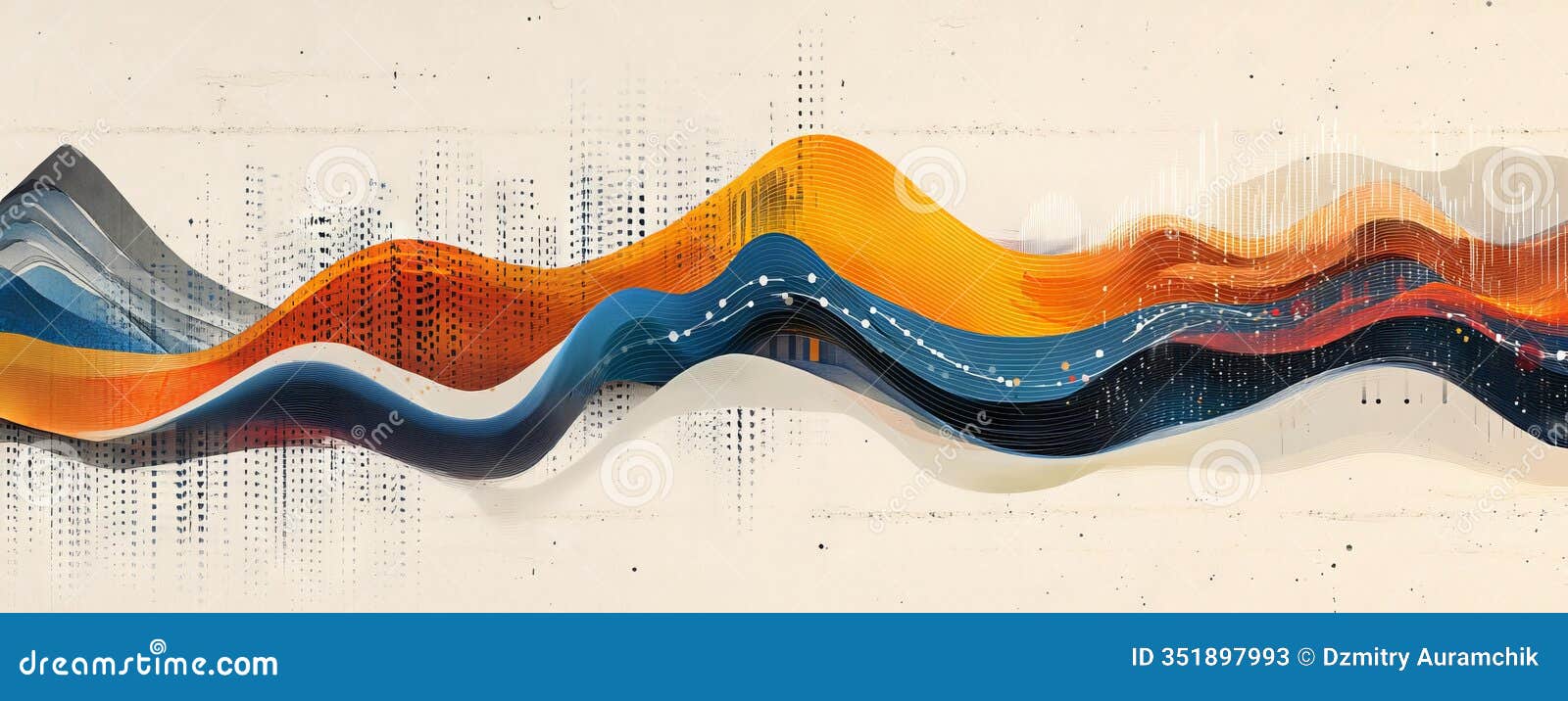 Bold Abstract Artwork Representing Seismic Survey Data in Vivid Tones ...