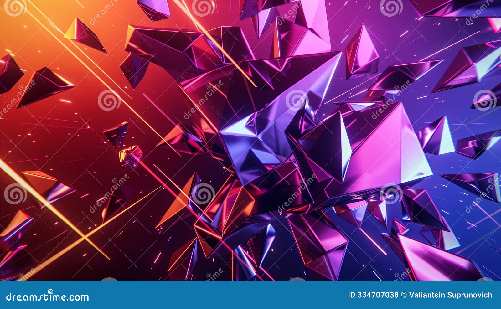 A Bold Abstract Background with a Collage of Fragmented Polygons in ...