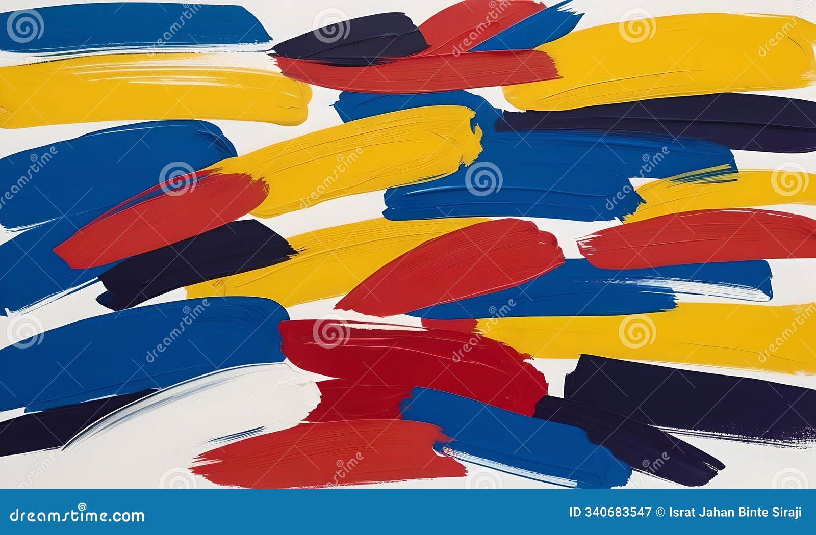 Bold, Abstract Brush Strokes in Primary Colors Stock Illustration ...