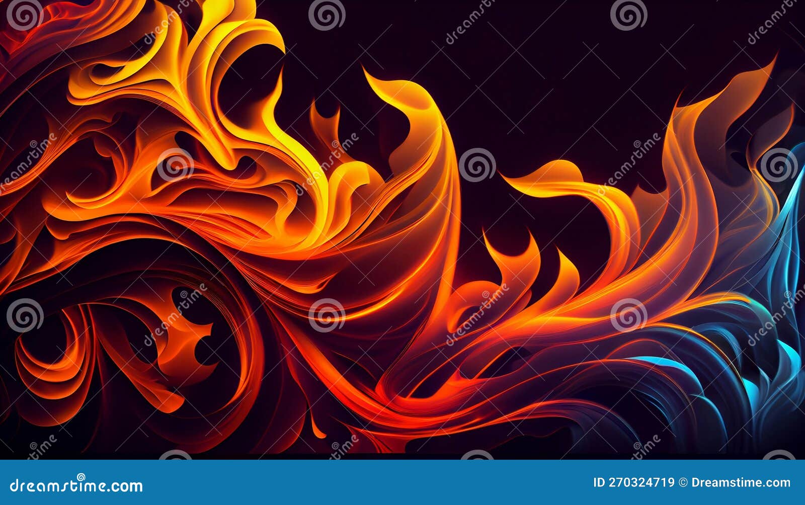 A Bold Abstract Flowing Flames Background, Generative AI, Illustration ...