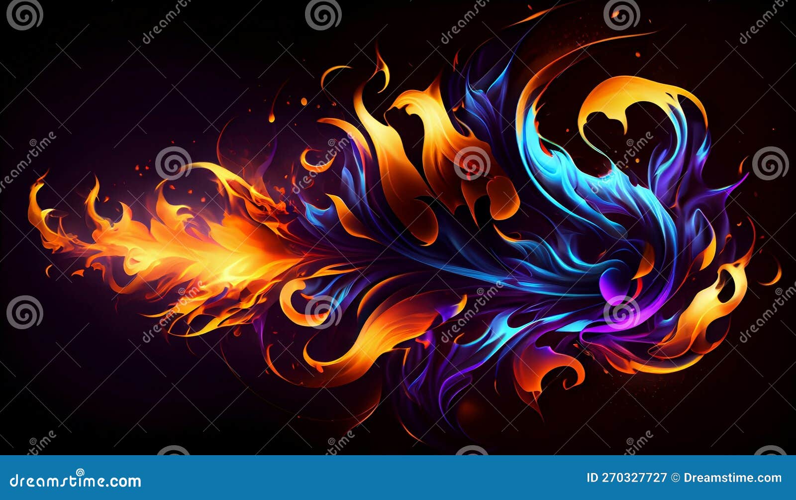 A Bold Abstract Flowing Flames Background, Generative AI, Illustration ...