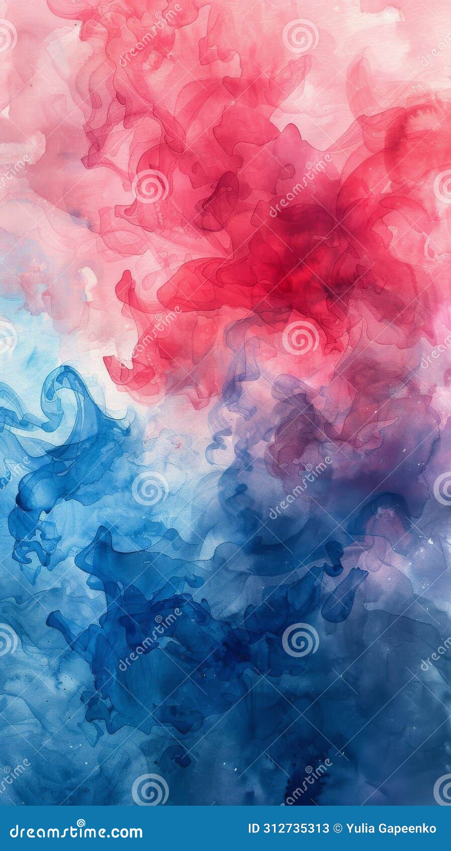 Bold Abstract Painting in Red, White, and Blue Stock Image - Image of ...