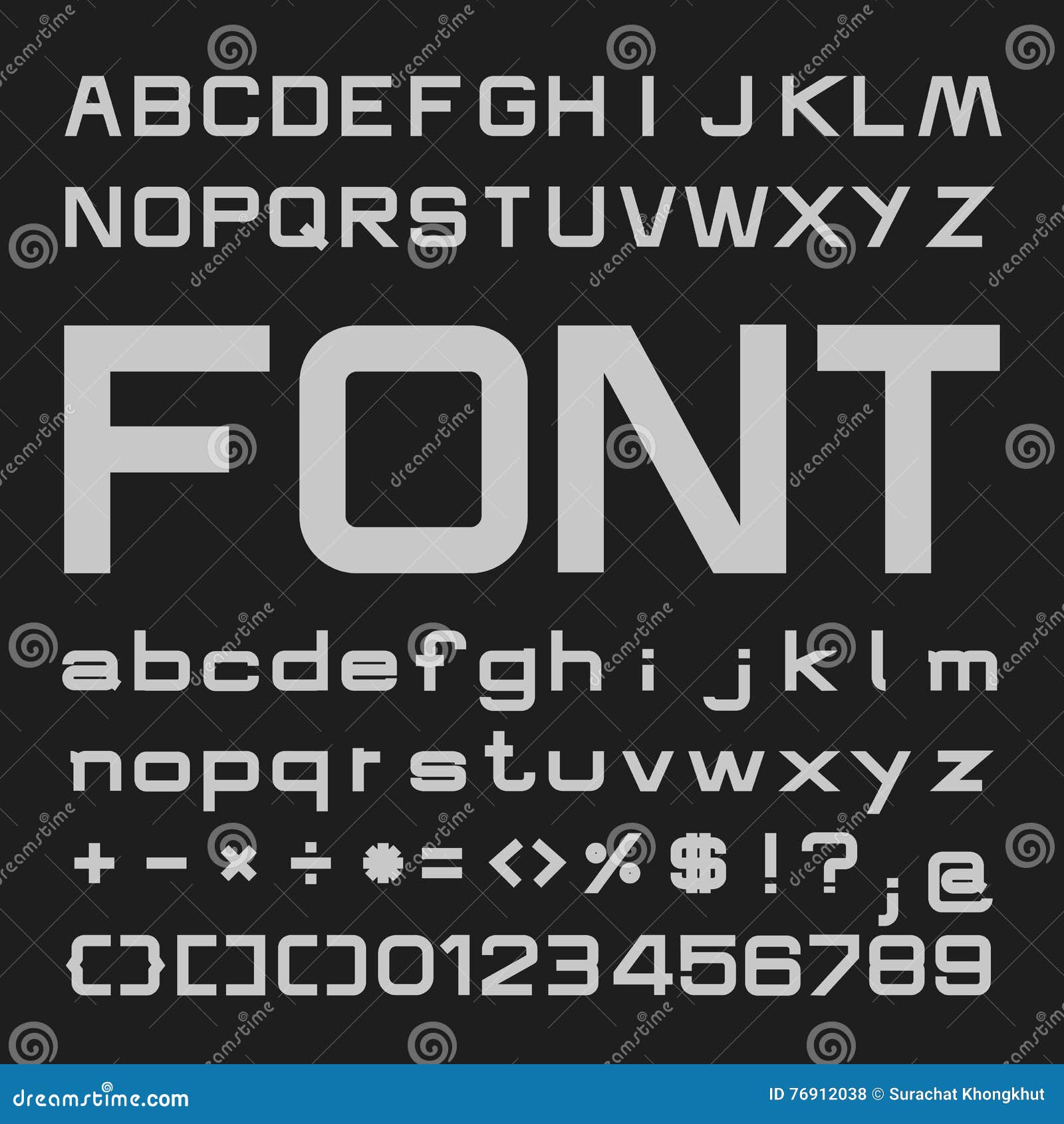 Bold Alphabet Vector Font, Type Letters and Numbers Stock Vector ...