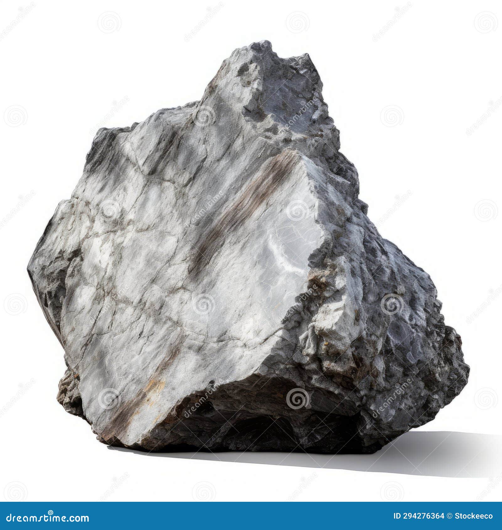 Bold and Angular Granite Stone on White Background Stock Illustration ...