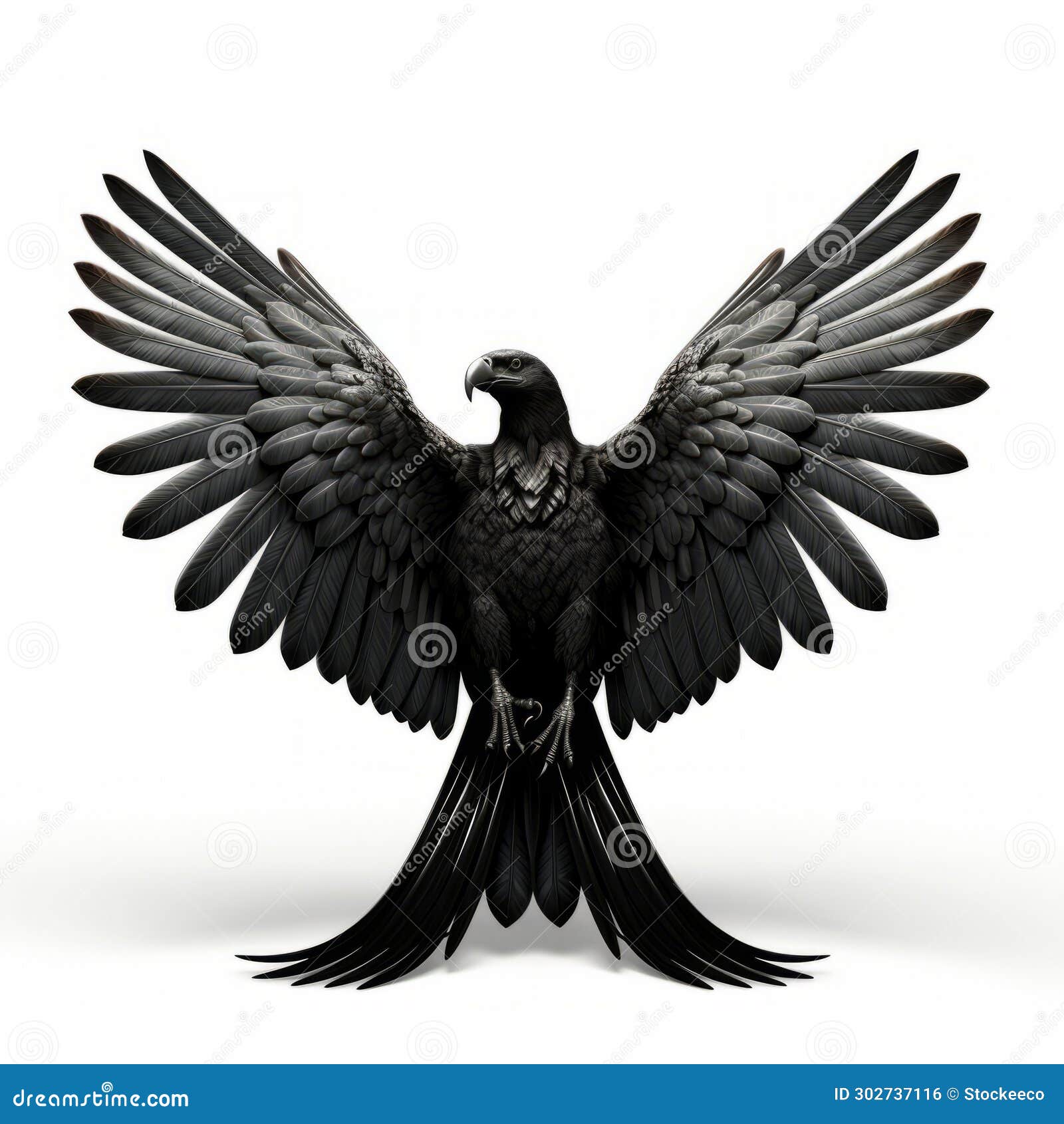 Bold and Angular Physically Based Rendering of a Large Black Crow with ...