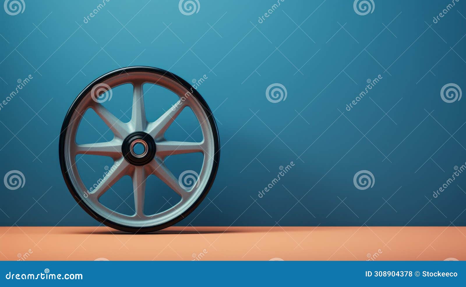 Bold and Angular Wheel on Blue and White Background Stock Illustration ...