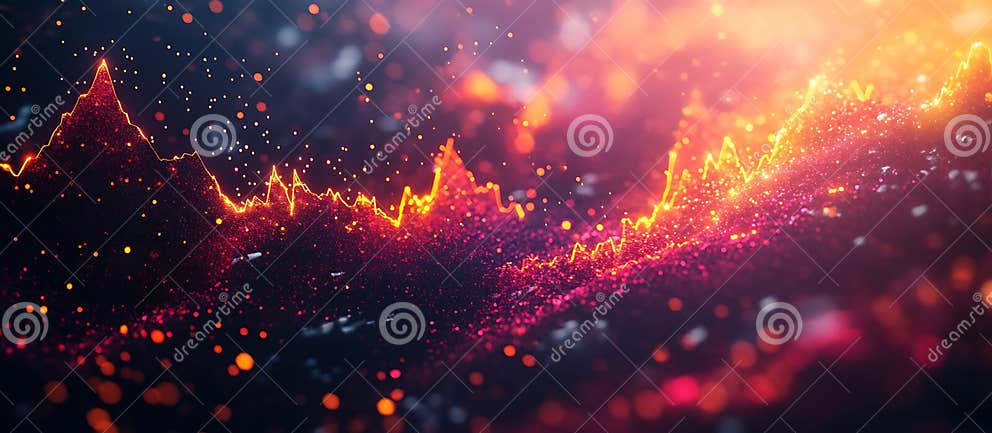 Bold Area Graph with Sharp Spikes and Colorful Highlights Stock ...