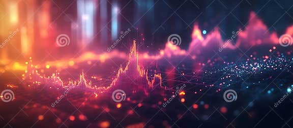 Bold Area Graph with Sharp Spikes and Colorful Highlights Stock ...