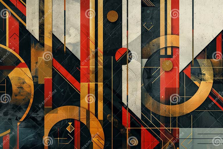 Bold Art Deco Graphic Elements for Digital or Print Projects Stock ...