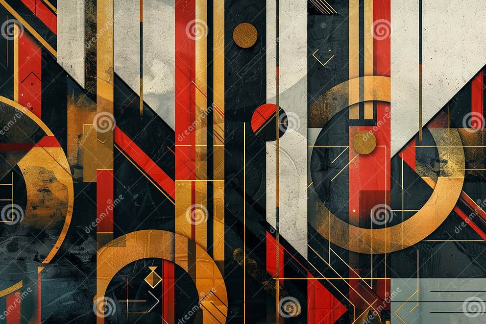 Bold Art Deco Graphic Elements for Digital or Print Projects Stock ...
