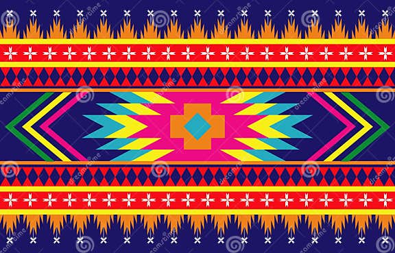 Bold Aztec-inspired Geometric Pattern with Vibrant Colors for Textiles ...