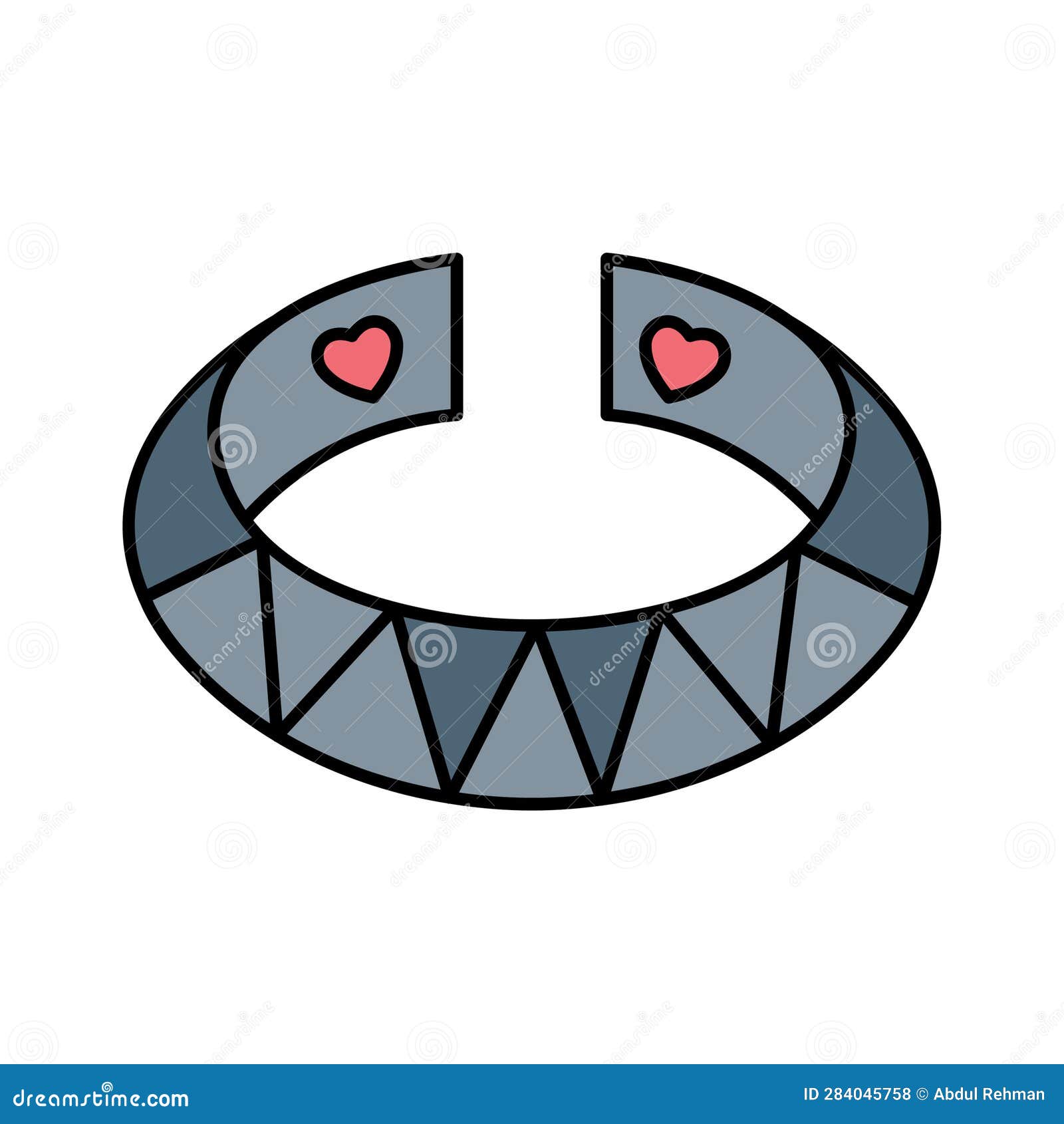 Bold Bangle Outline with Colours Fill Vector Icon that Can Easily Edit ...