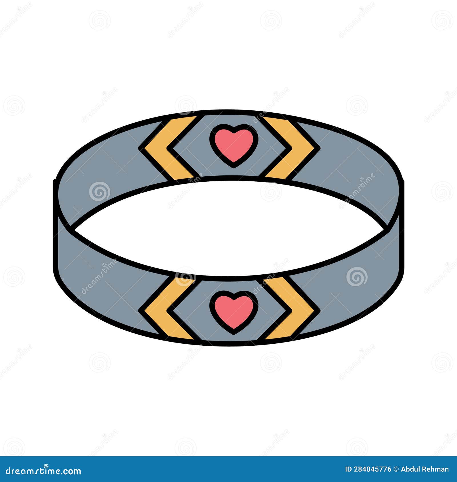Bold Bangle Outline with Colours Fill Vector Icon that Can Easily Edit ...