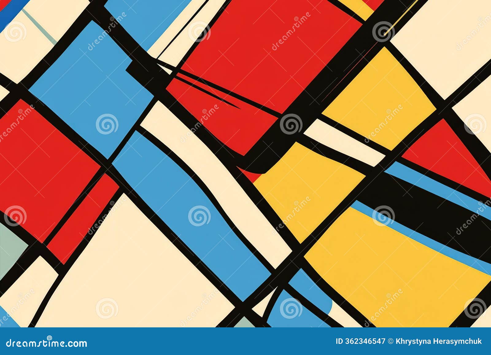 A Bold Bauhaus-style Composition with Primary Colors, Intersecting ...
