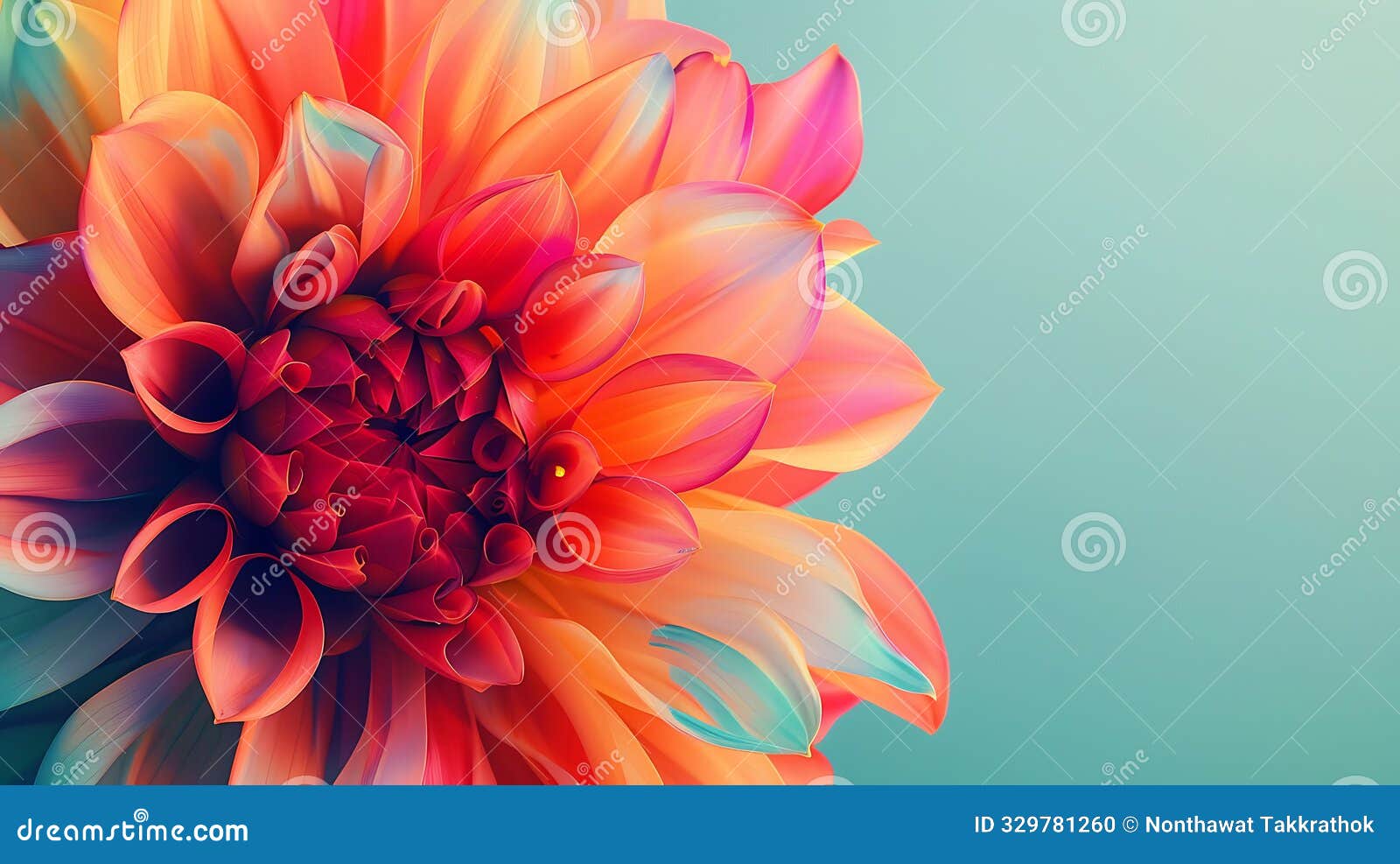 Bold and Beautiful: Vibrant Flower with Detailed Petals on Plain ...