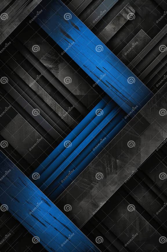 Bold Black and Blue Linear Patterns Create a Visually Striking ...