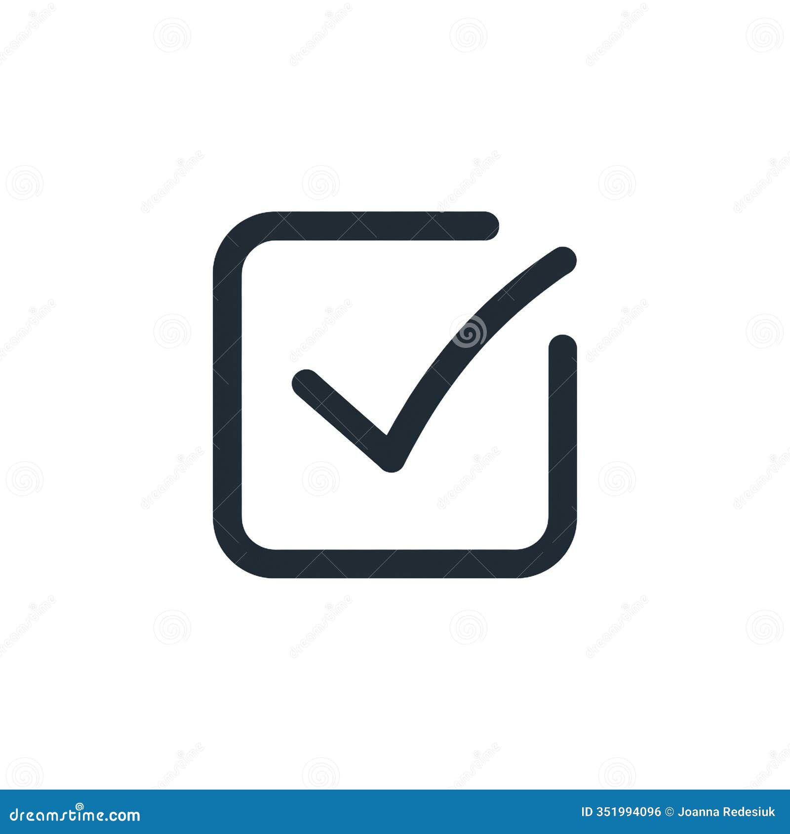 A Bold Black Check Mark is Enclosed within a Square Outline Stock ...