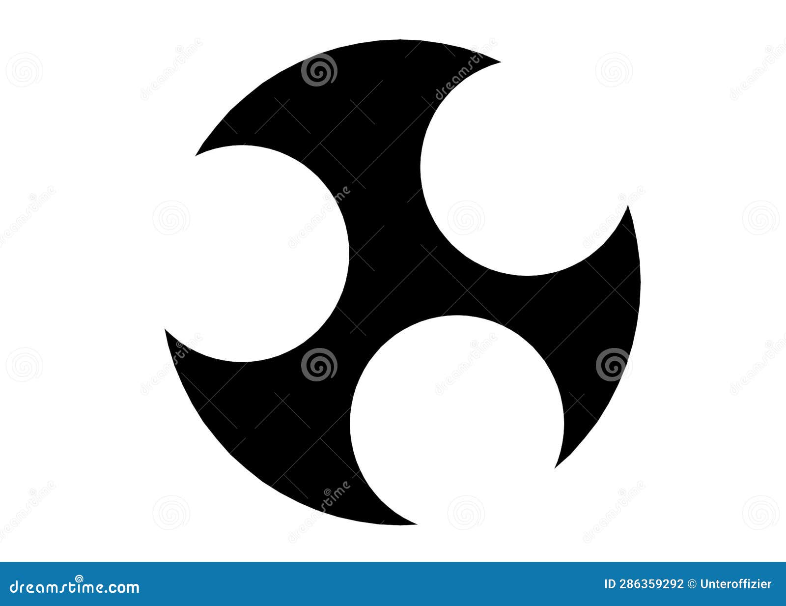A Bold Black Circle Parted by Three Smaller White Circles within White ...