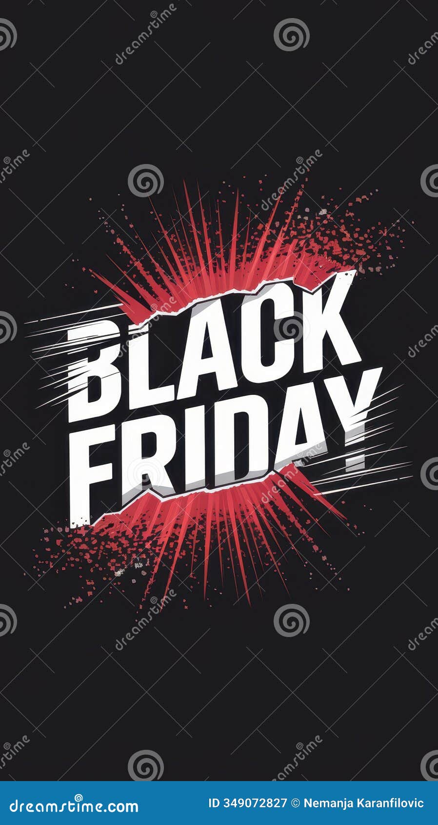 Bold Black Friday Graphic with Red Splatter and 3D Effect Stock ...