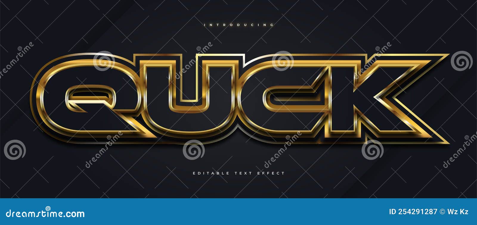 Bold Black and Gold Text Style Effect Stock Vector - Illustration of ...