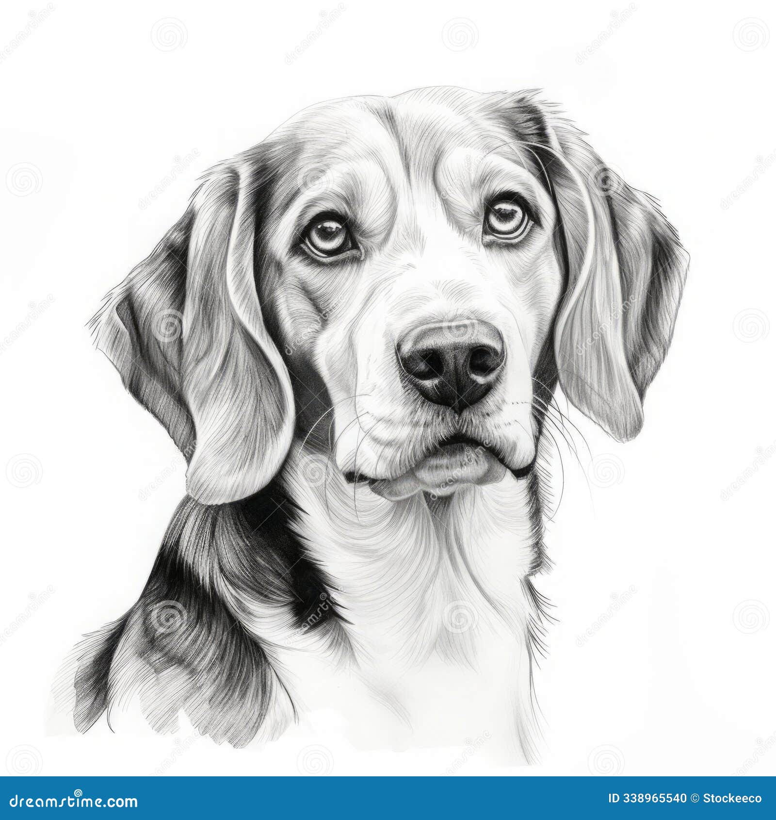 Bold Black Ink Beagle Drawing on White Background Tutorial Stock ...