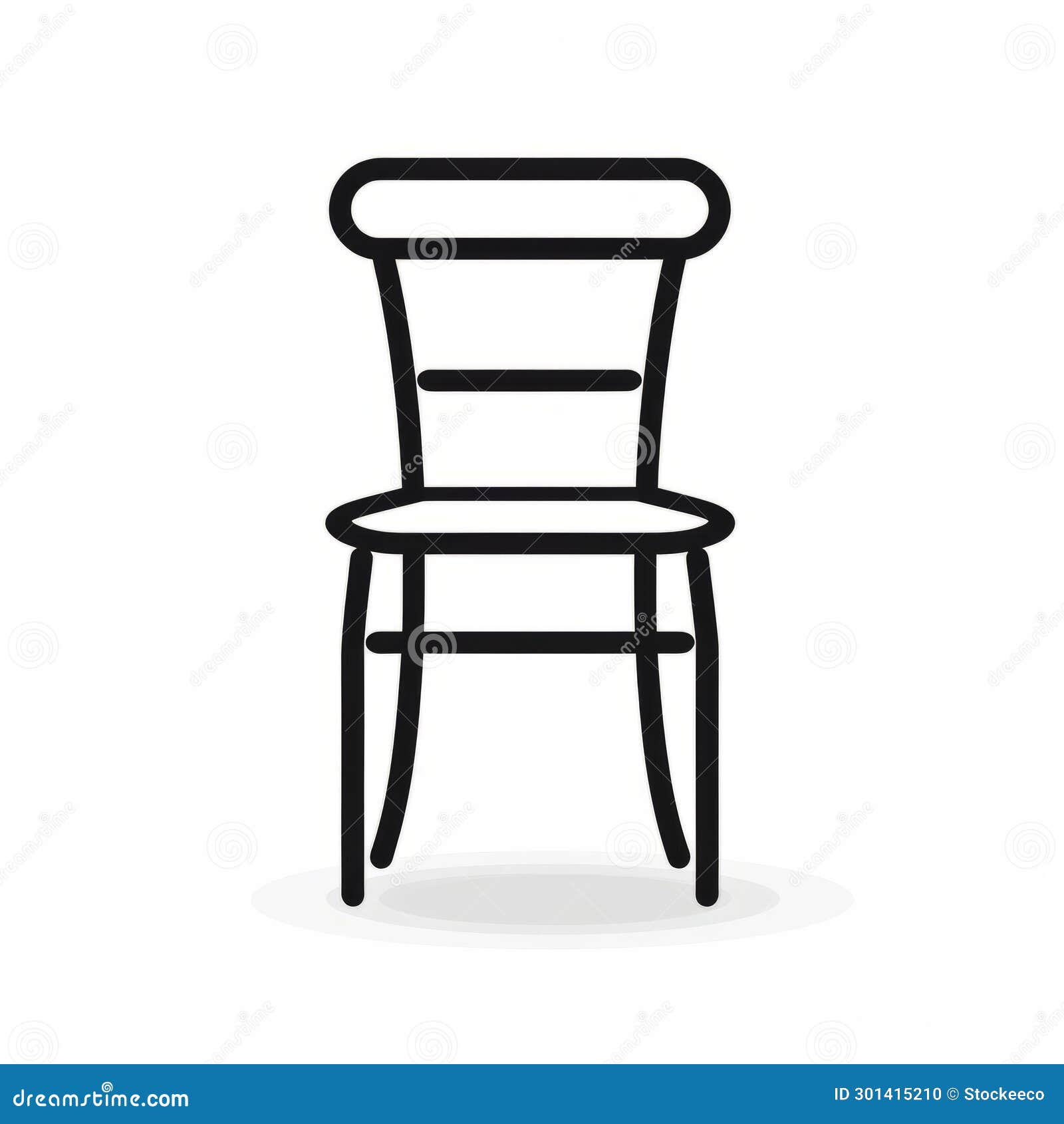 Bold Black Ink Style Chair with Strong Linear Elements Stock ...