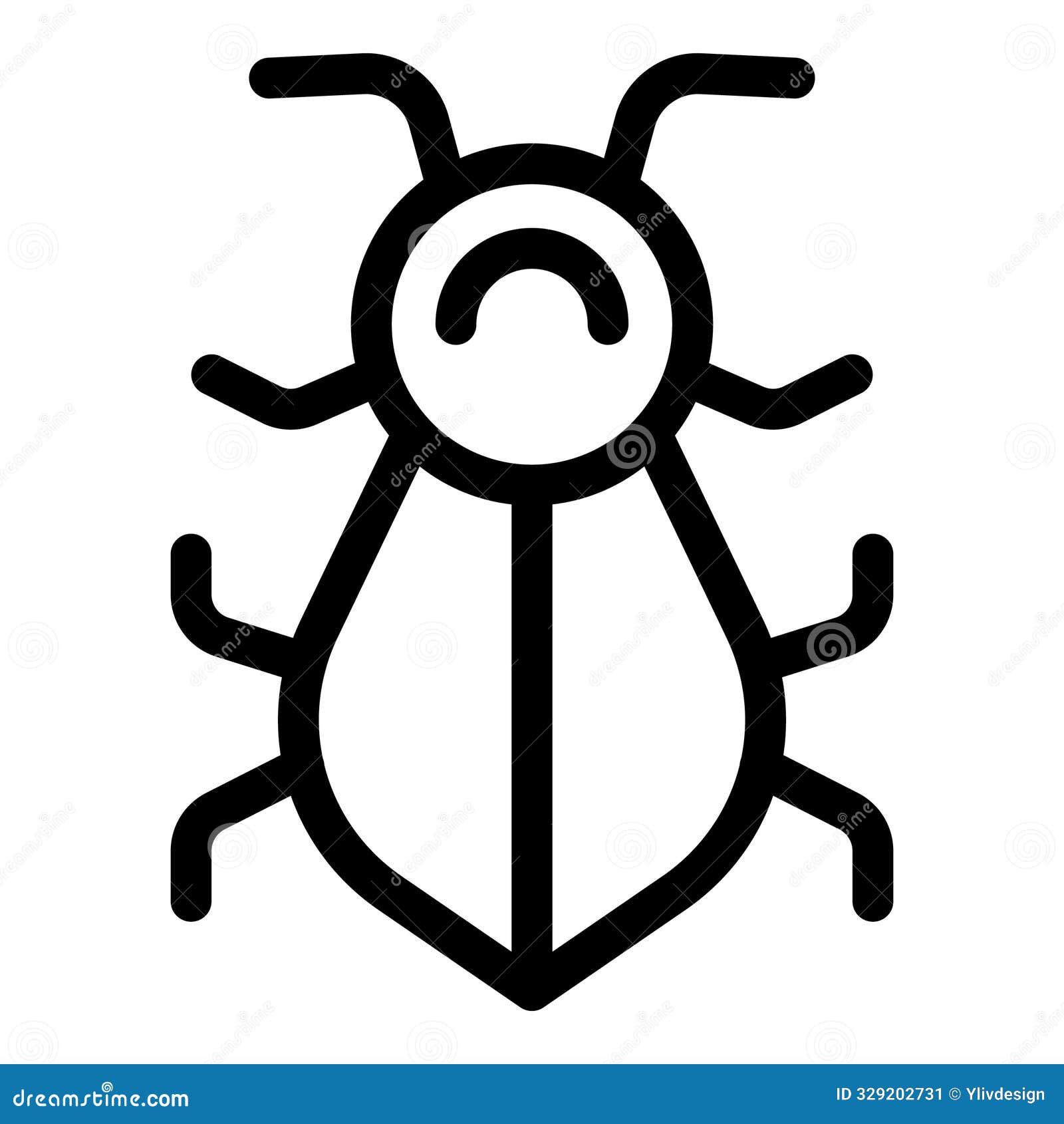 Beetle Icon On White Background. Black Silhouette Bug Insect. Logo ...
