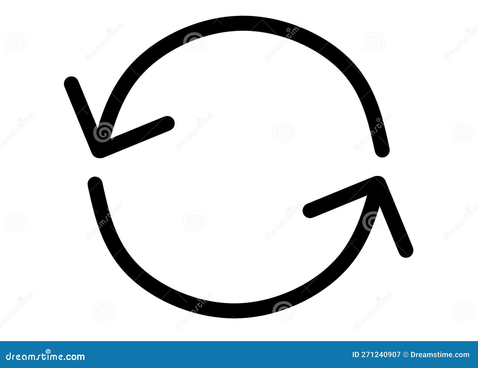 A Bold Black Pair of Looping Arrows Symbol Sign White Backdrop Stock ...