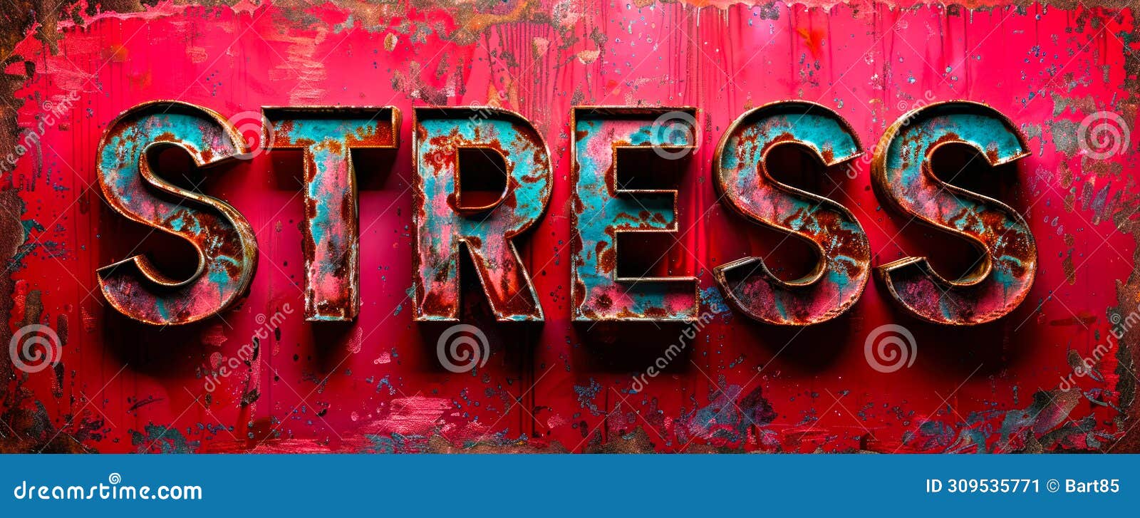 Bold Black STRESS Text on a Vibrant Red Background, a Striking Visual ...