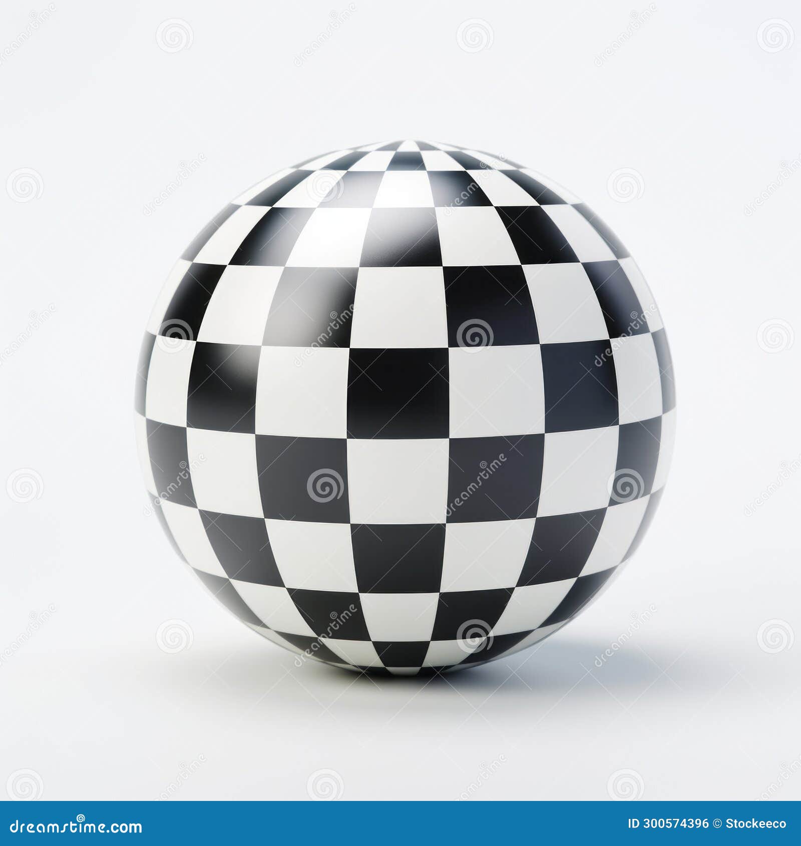 Bold Black and White Checkered Sphere: a Symbolic 3d Render Stock ...