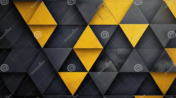 Bold Black and Yellow Geometric Patterns Intertwine, Creating a ...