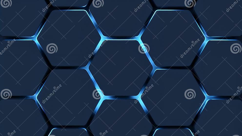 Bold Blue Hexagonal Pattern Creating a Dynamic Digital Visual Stock ...