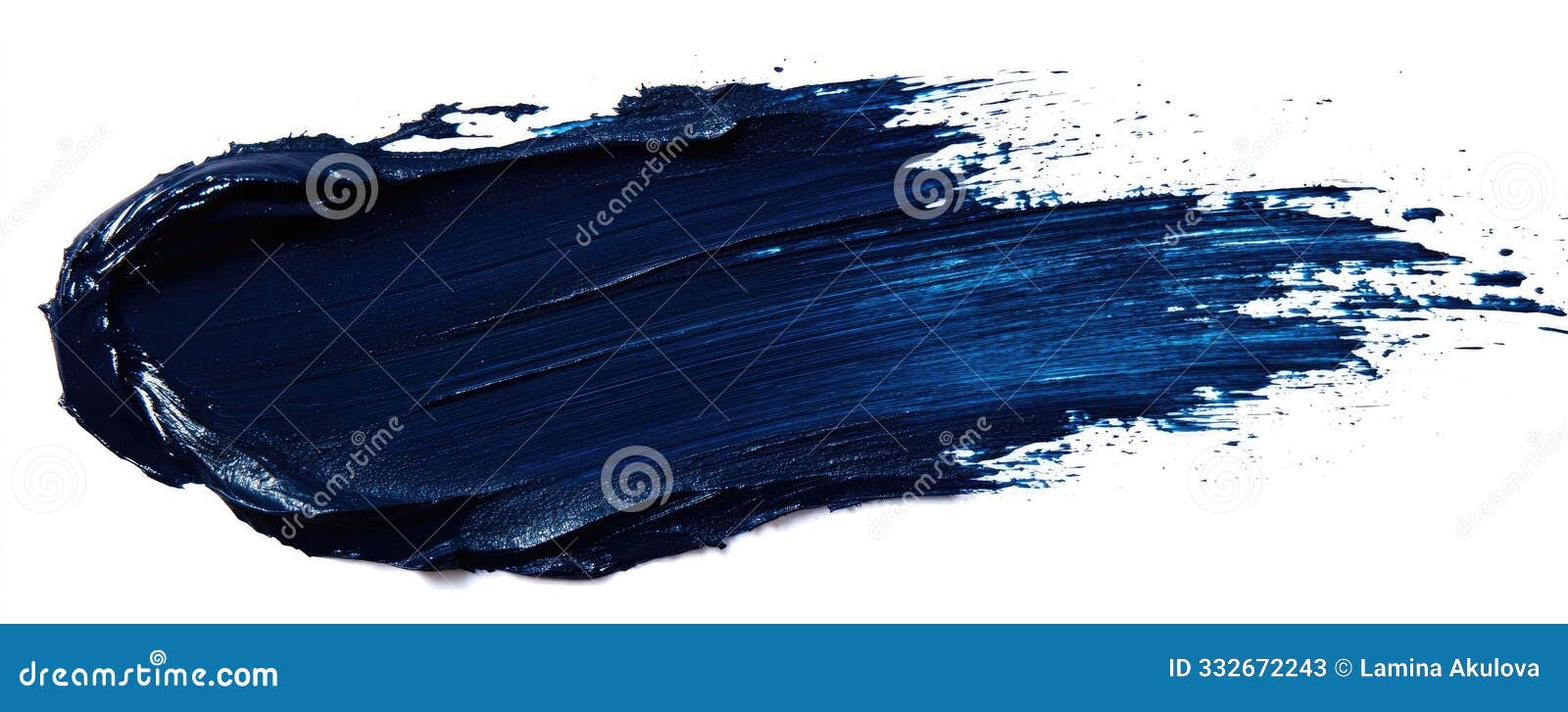 Bold Blue Paint Brush Stroke Texture on White Background for Artistic ...