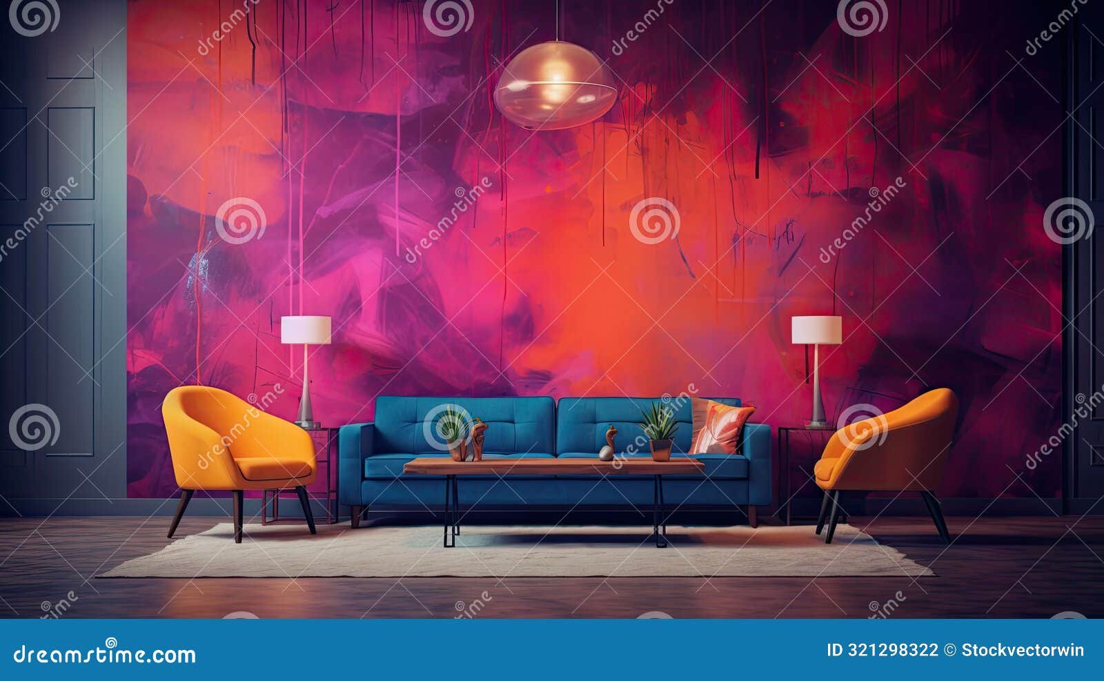 Bold Blurred Wall Texture Interior Stock Illustration - Illustration of ...