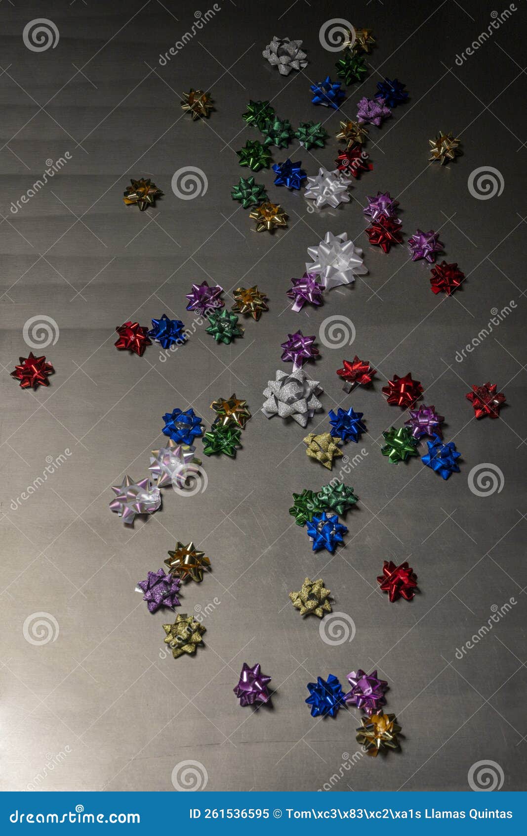 Bold Bright Colored Wrapping Paper Stars Forming Patterns on a Shiny ...