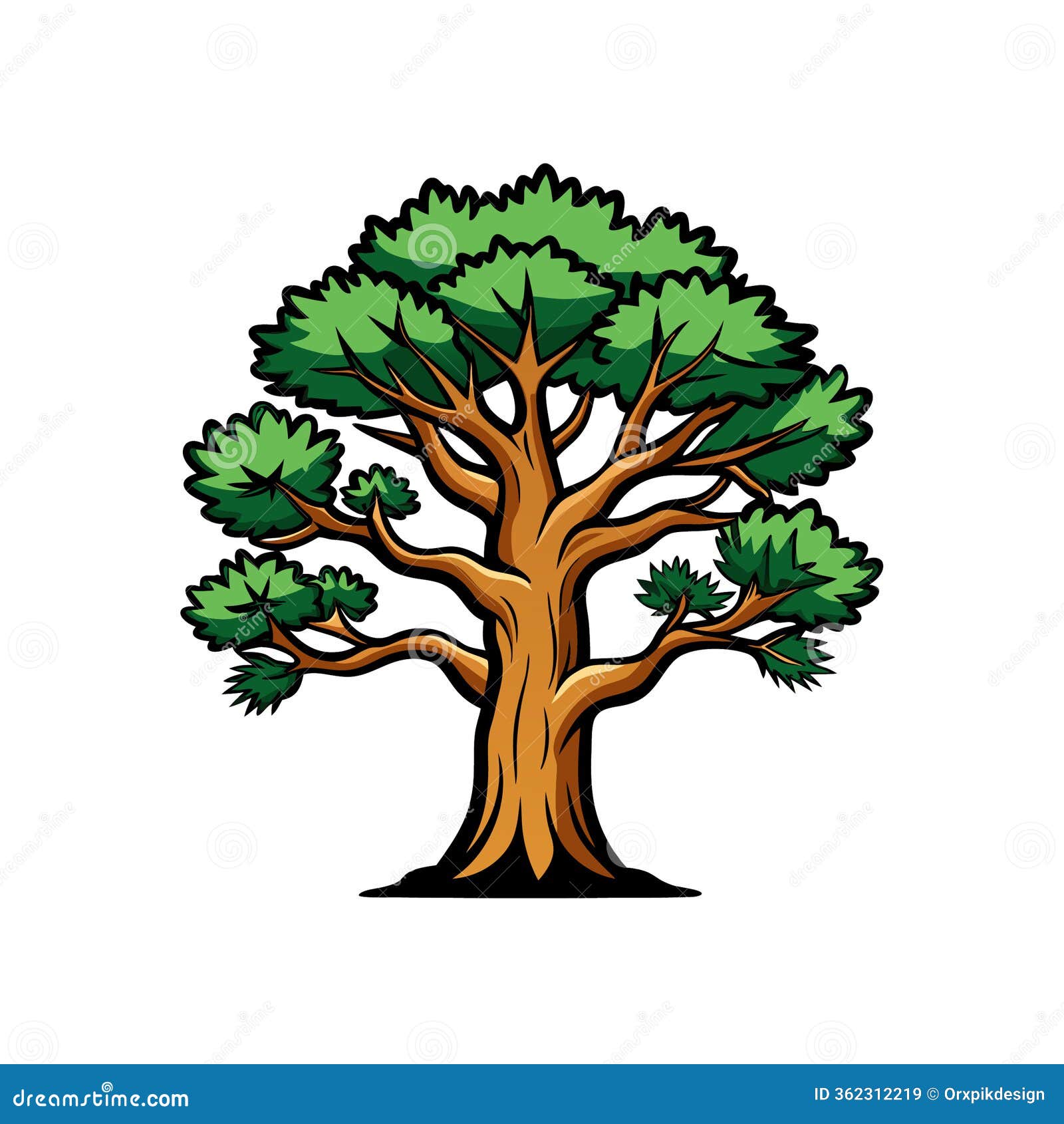 Bristlecone Pine Tree Art With Bold Outline On White Royalty-Free Stock ...