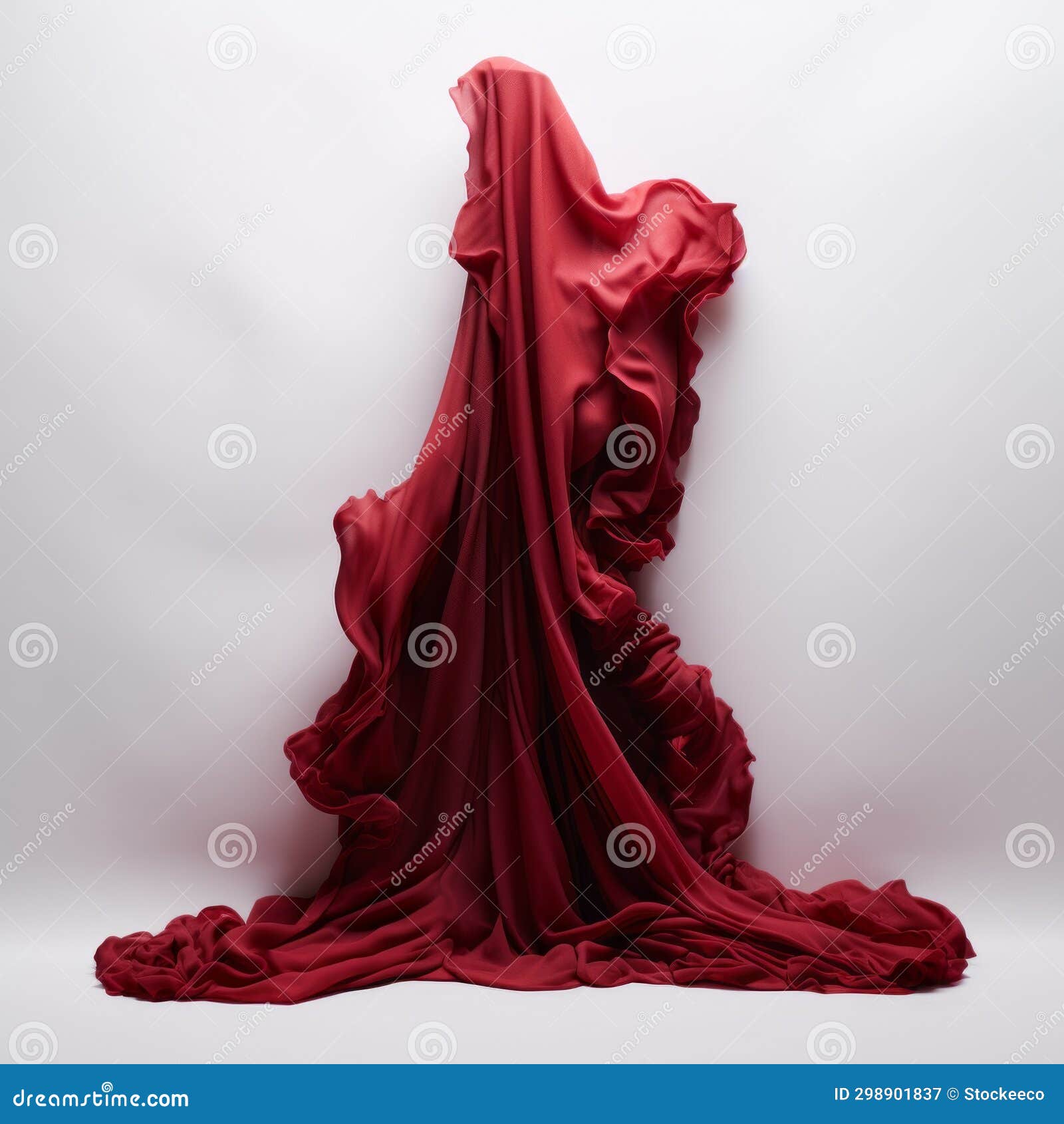Bold and Brooding: Red Drape Sculpture-based Photography on White ...
