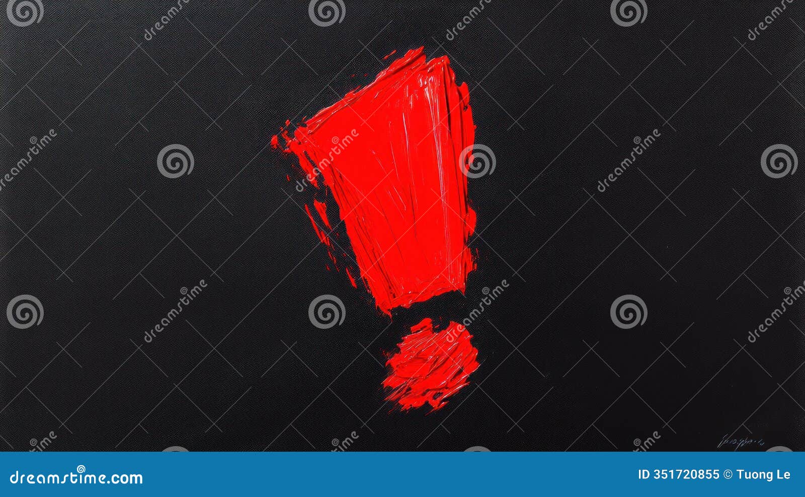 Bold Brushstrokes Create Dramatic Red Exclamation Mark Stock ...
