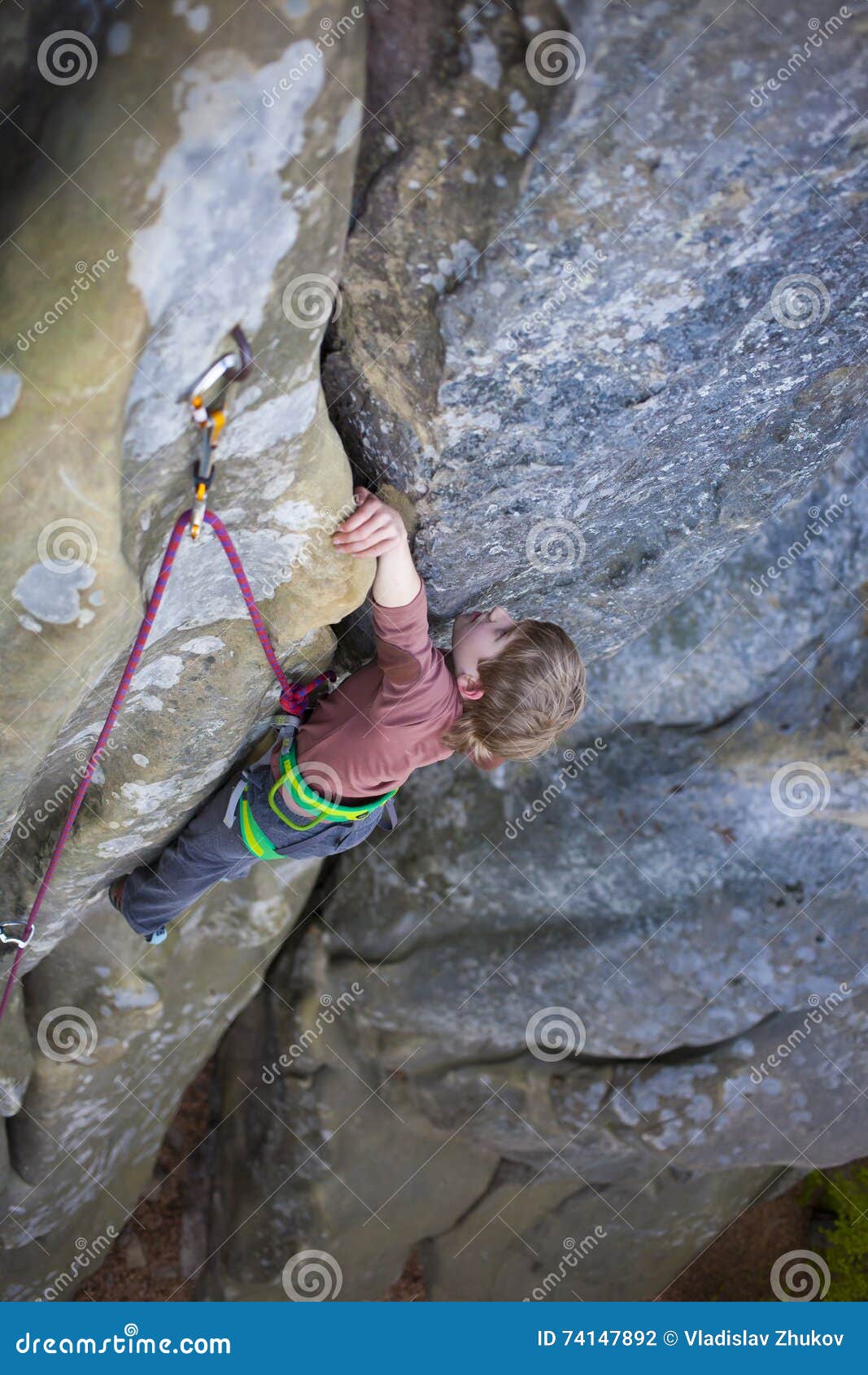 A bold child is climbing. stock photo. Image of play - 74147892