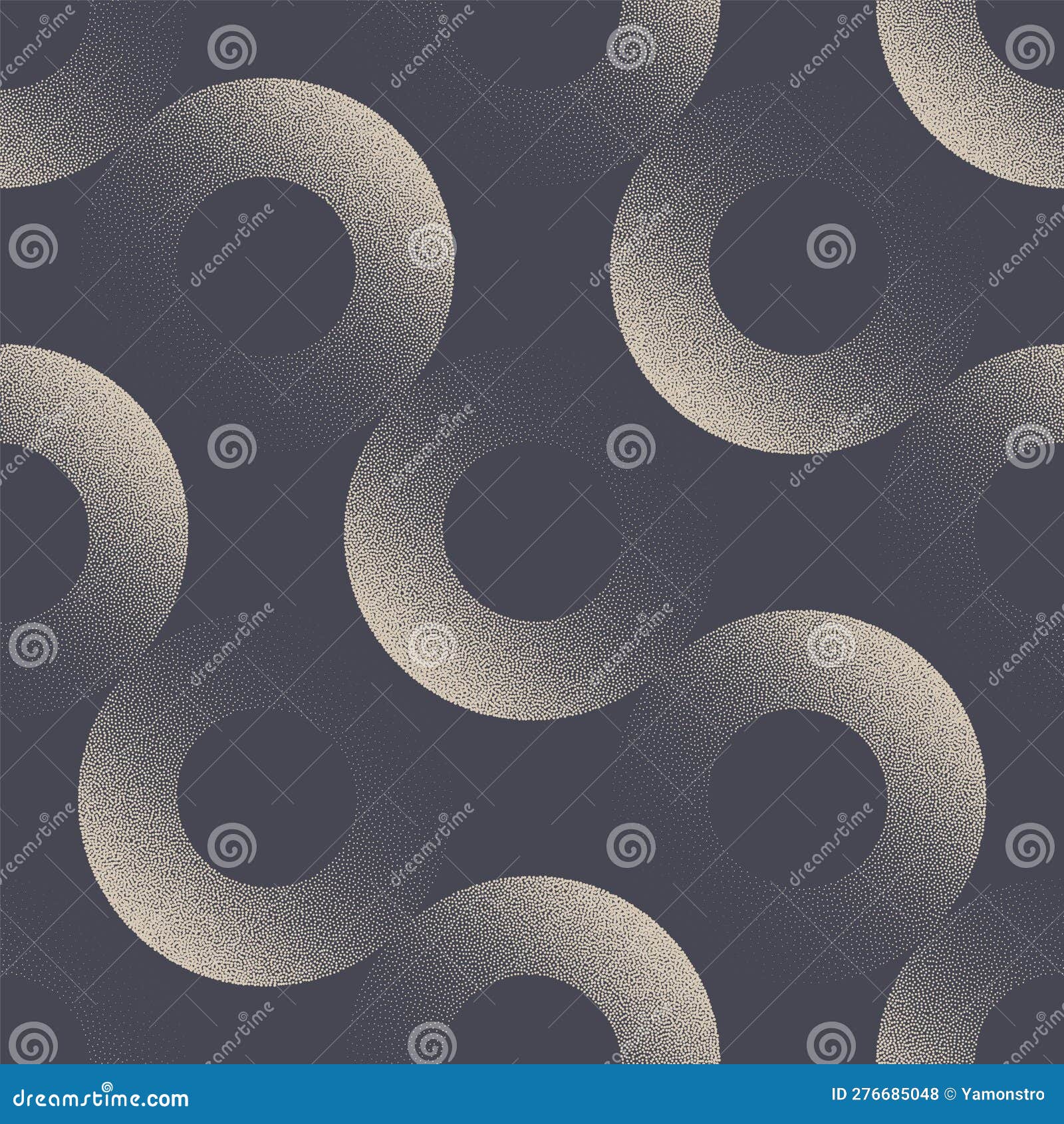 Bold Circles Fancy Seamless Pattern Vector Stipple Abstract Background ...